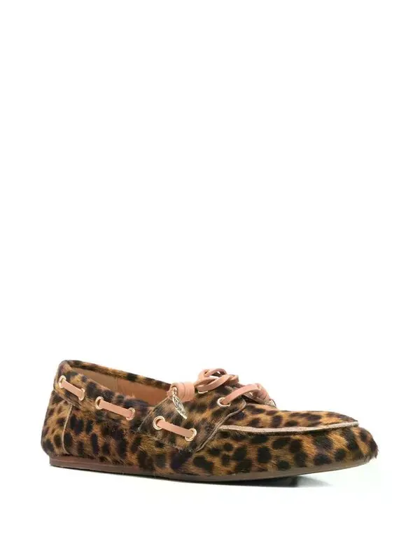 ANCIENT GREEK SANDALS Pliaria Leopard-print Boat Shoes