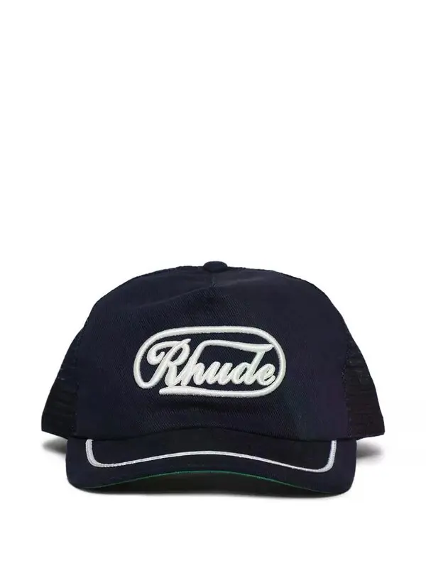 Rhude Logo Embroidered Trucker Hat - Blue