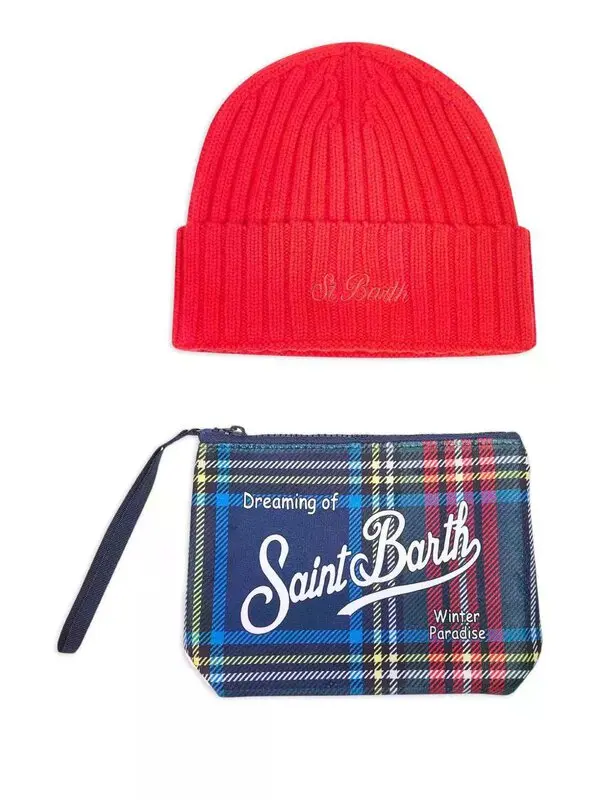 MC2 SAINT BARTH Aline Clutch Bag And Wengen Beanie Hat Set - Red