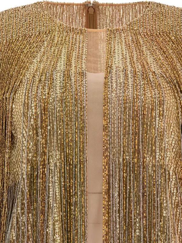 Elie Saab Fringed Crew-neck Blouse