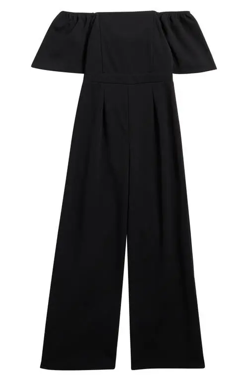LOVE, NICKIE LEW Pleated Jumpsuit With Flutter Sleeves - Black