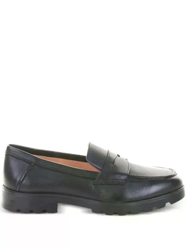 Santoni Leather Penny Loafers