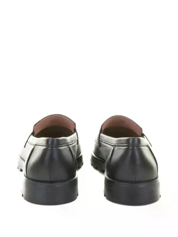 Santoni Leather Penny Loafers