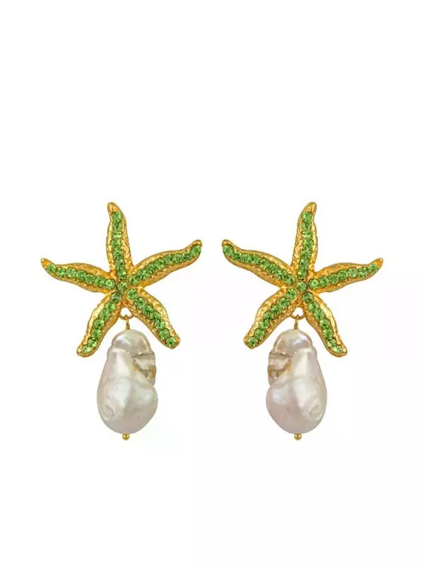 Mayol Mariana Starfish Pearl Drop Earrings - Gold