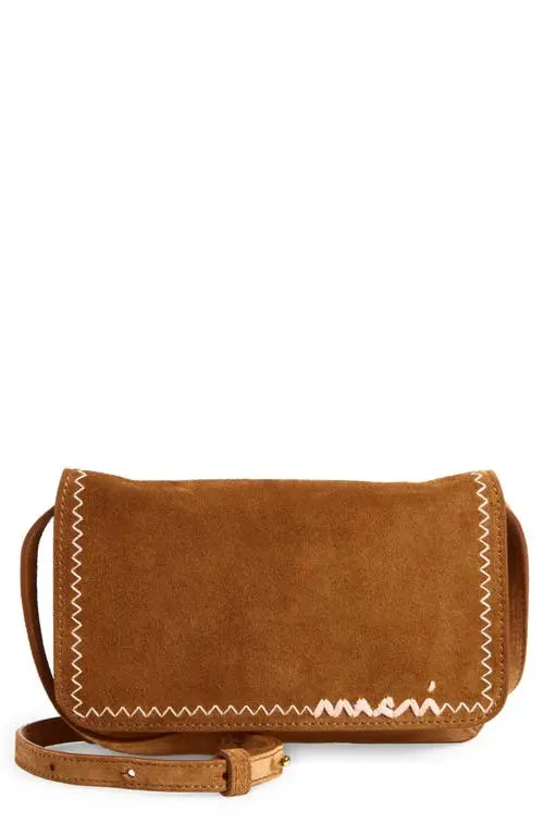 Marni Suede Pouchette Crossbody Bag - Moca