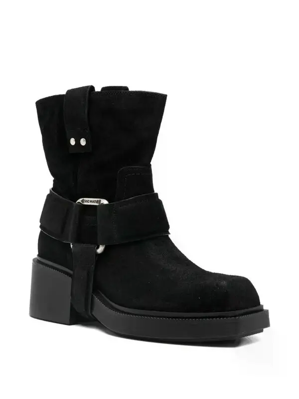 VIC MATIE Strap-detail Biker Boots - Black