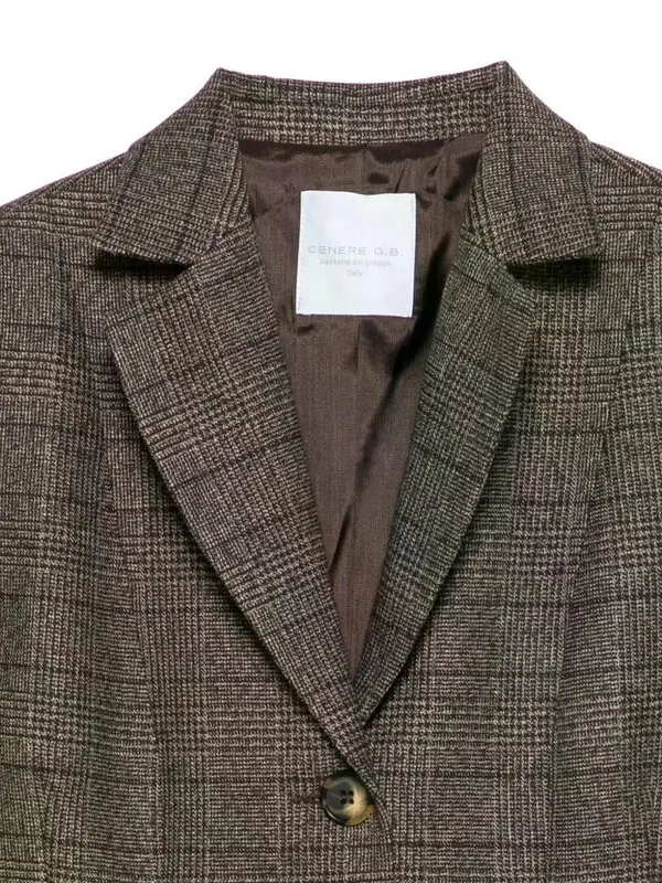 CENERE GB Plaid Single-breasted Blazer