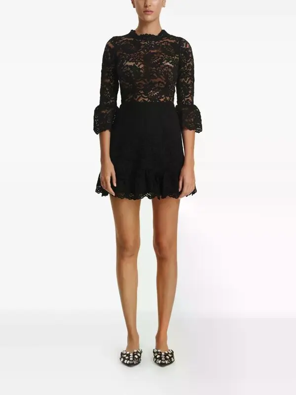 PNK Lace Ruffled Mini Dress