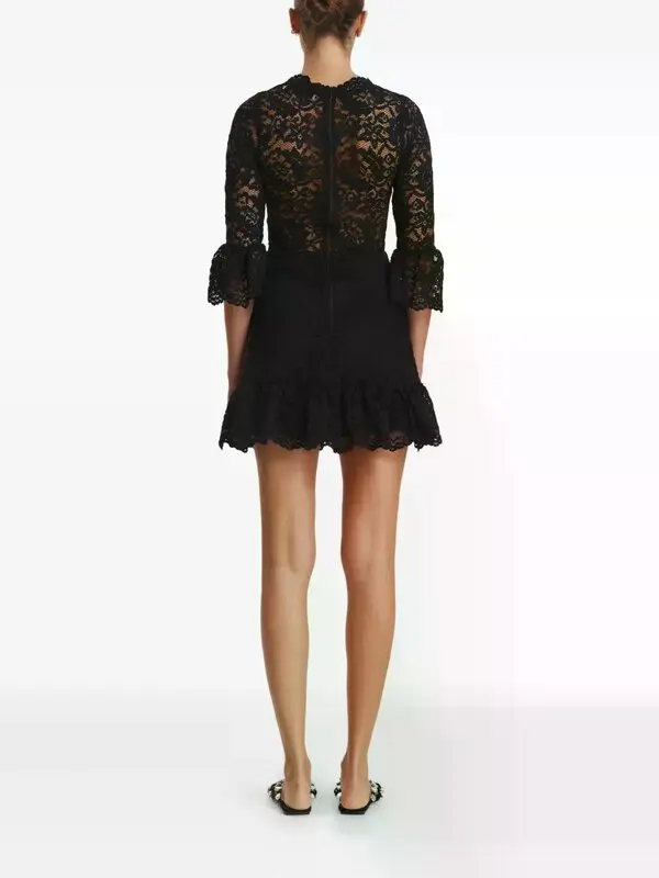 PNK Lace Ruffled Mini Dress