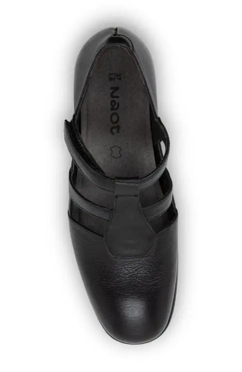 Naot T-strap Leather Pumps - Black Soft Leather