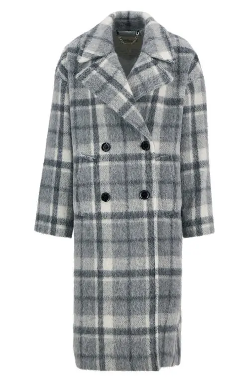 Barbour Fenella Tartan Double-breasted Long Coat