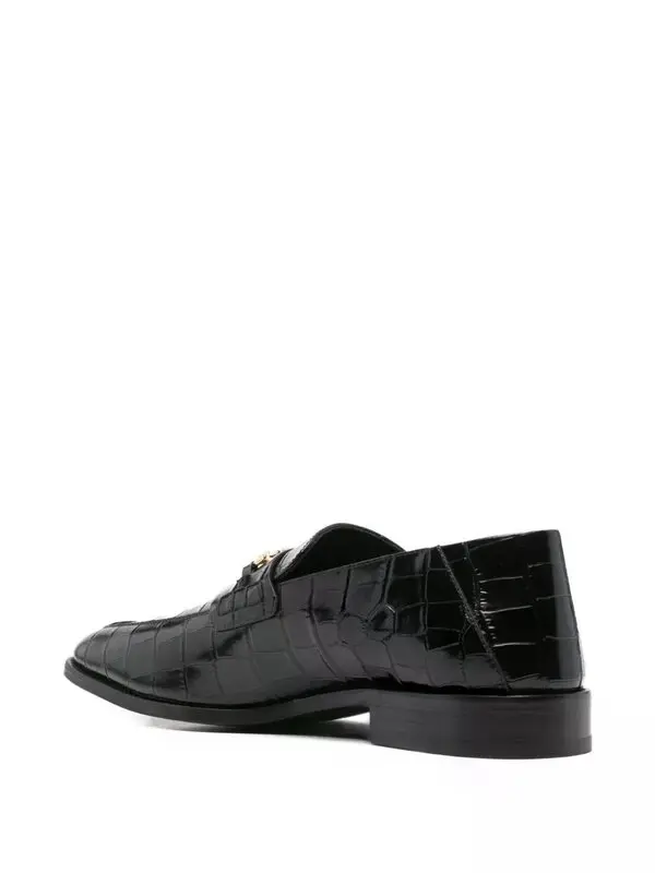 Amiri Crocodile-embossed Chain Loafers - Black