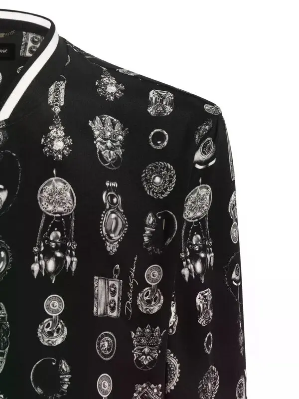 Dolce & Gabbana Jewel-print Zip Jacket - Black