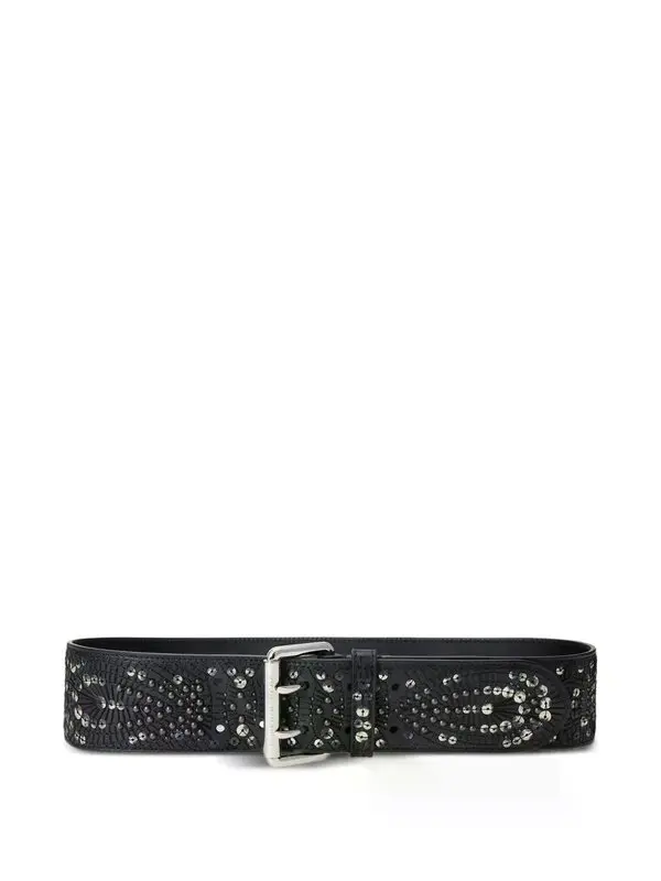 Ralph Lauren Studded Wide Belt - Black