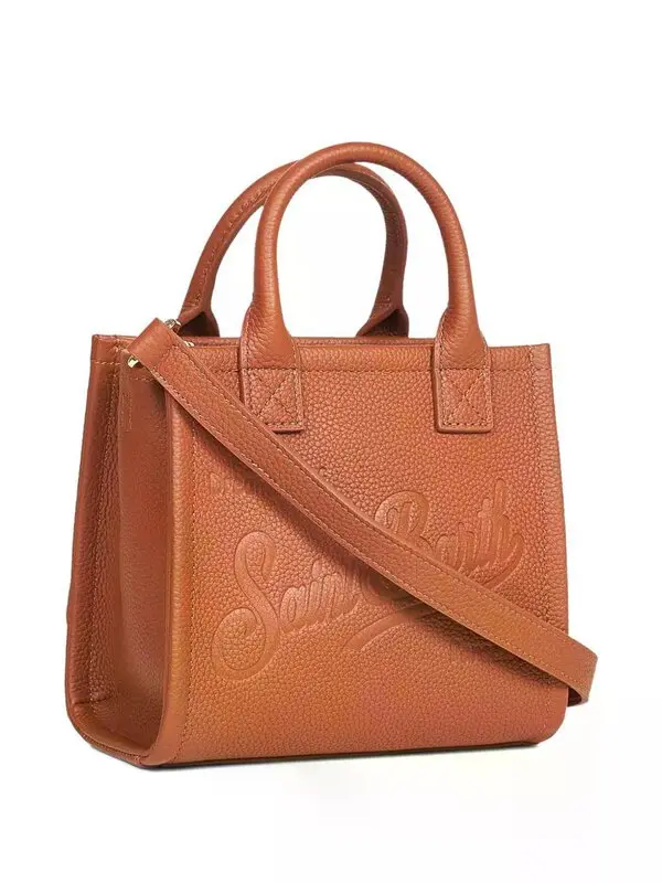 MC2 SAINT BARTH Mini Embossed Grained Leather Tote Bag - Brown