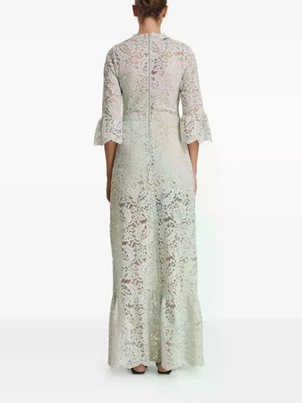 PNK Flared-sleeve Lace Maxi Dress