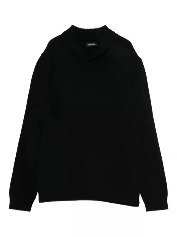 CENERE GB Shawl-collar Jumper - Black