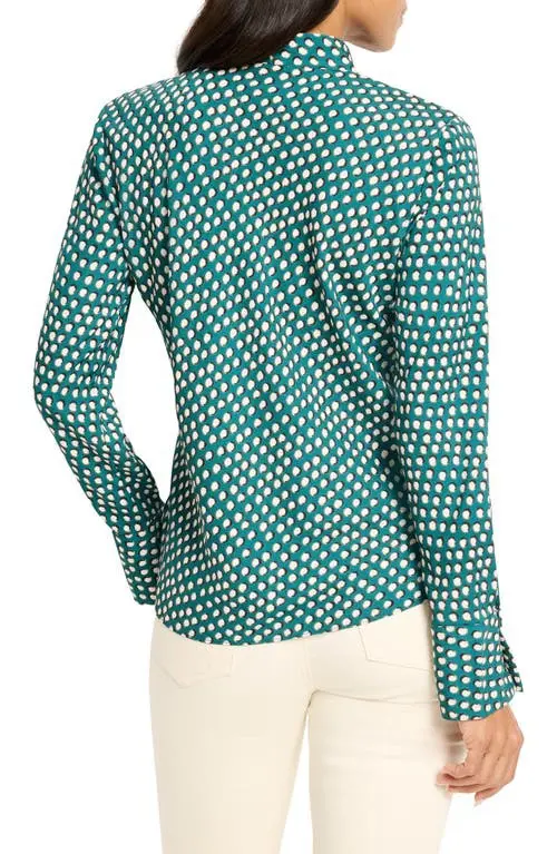 NIC+ZOE Shadow Dot Long Sleeve Top - Green Multi
