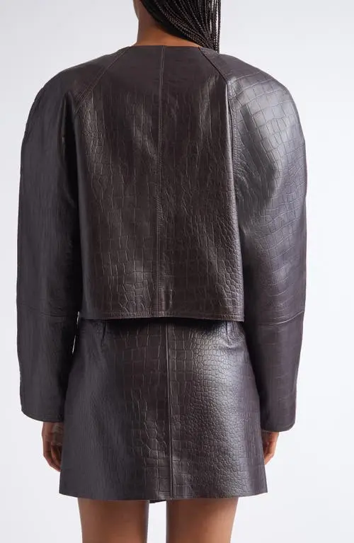 STAND STUDIO Alix Croc-embossed Leather Jacket