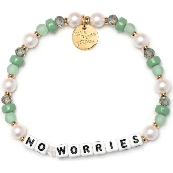 LITTLE WORDS PROJECT No Worries Beaded Stretch Bracelet - White