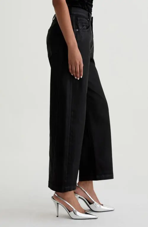 Ag Hattie Coated High-waist Ankle Barrel Jeans