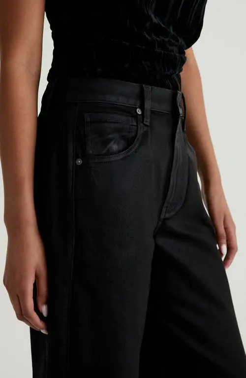 Ag Hattie Coated High-waist Ankle Barrel Jeans