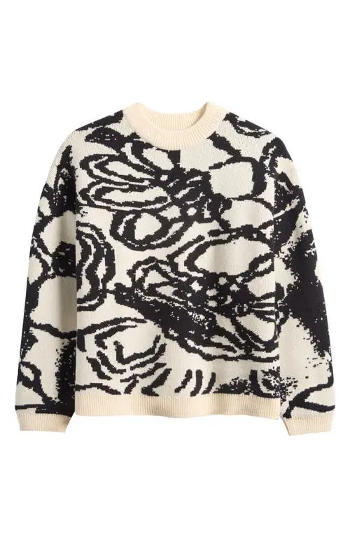 Topshop Floral Jacquard Pullover Sweater