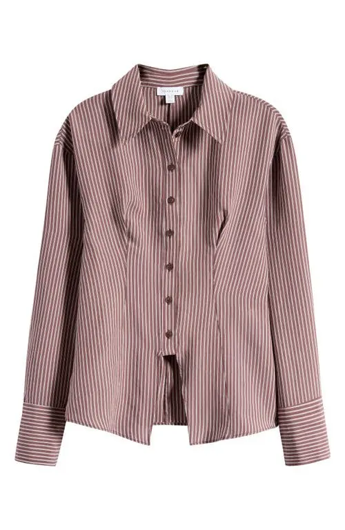 Topshop Split Front Cotton-blend Shirt