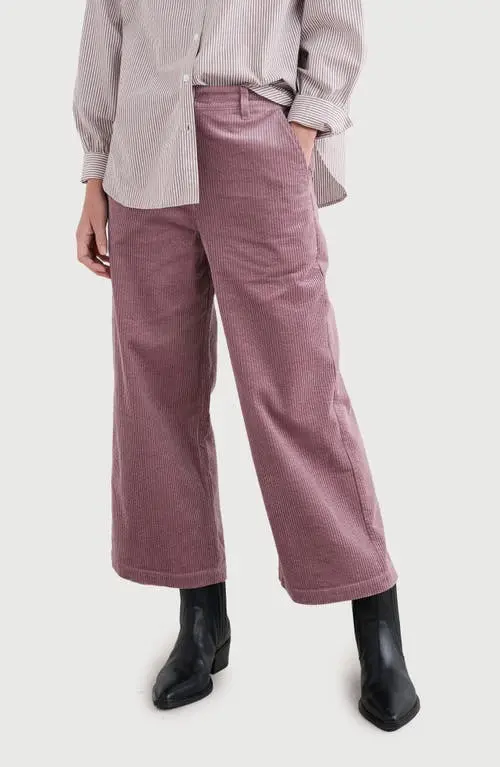 SEASALT CORNWALL Asphodel Crop Wide-leg Corduroy Pants - Elderberry