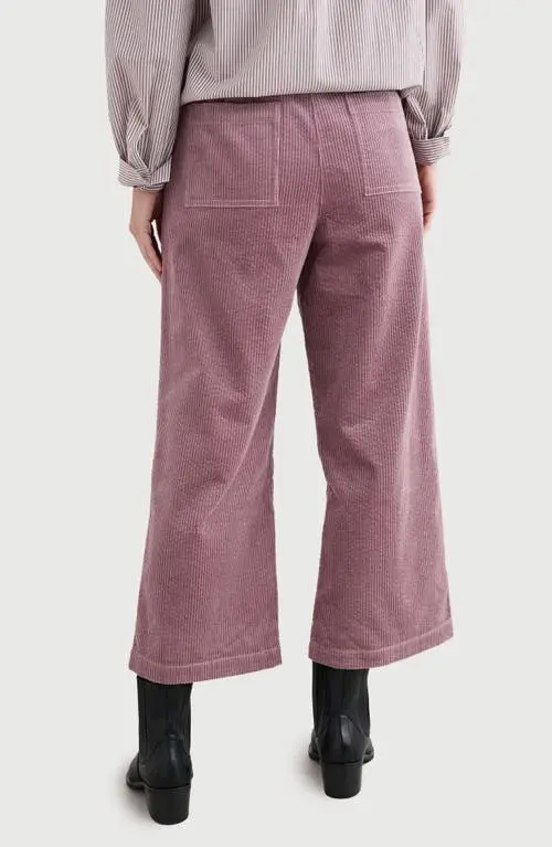 SEASALT CORNWALL Asphodel Crop Wide-leg Corduroy Pants - Elderberry