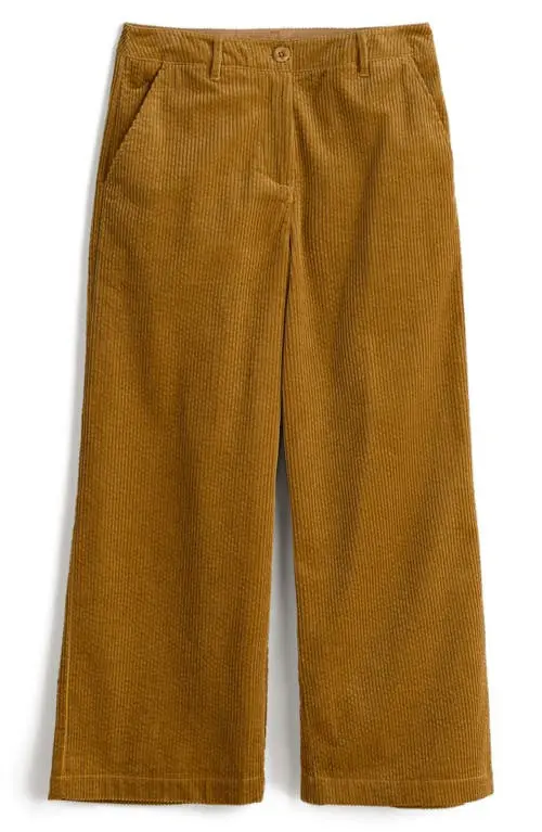 SEASALT CORNWALL Asphodel Crop Wide Leg Corduroy Pants - Marshland