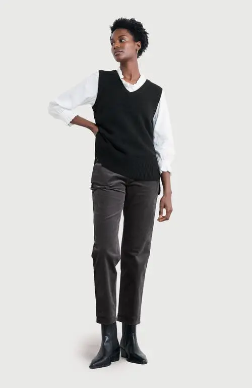 SEASALT CORNWALL Crackington Sailor Button Crop Pull-on Pants - Coal