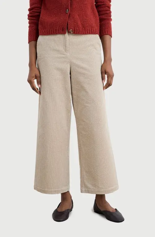SEASALT CORNWALL Asphodel Crop Wide Leg Corduroy Pants - Birch