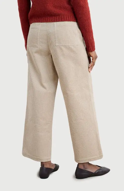 SEASALT CORNWALL Asphodel Crop Wide Leg Corduroy Pants - Birch