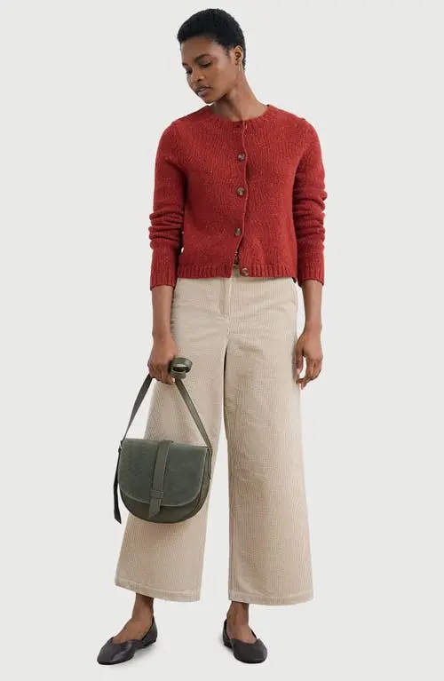 SEASALT CORNWALL Asphodel Crop Wide Leg Corduroy Pants - Birch