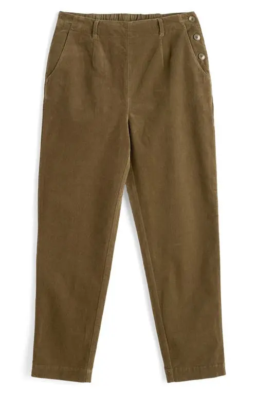 SEASALT CORNWALL Crackington Sailor Button Crop Pull-on Pants - Laurel