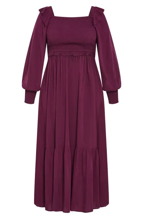 City Chic Saddie Long Sleeve Maxi Dress
