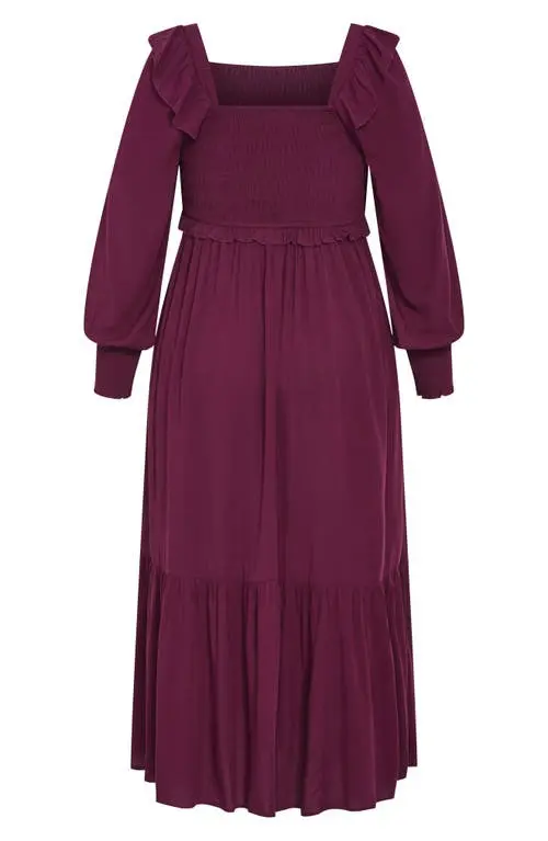City Chic Saddie Long Sleeve Maxi Dress