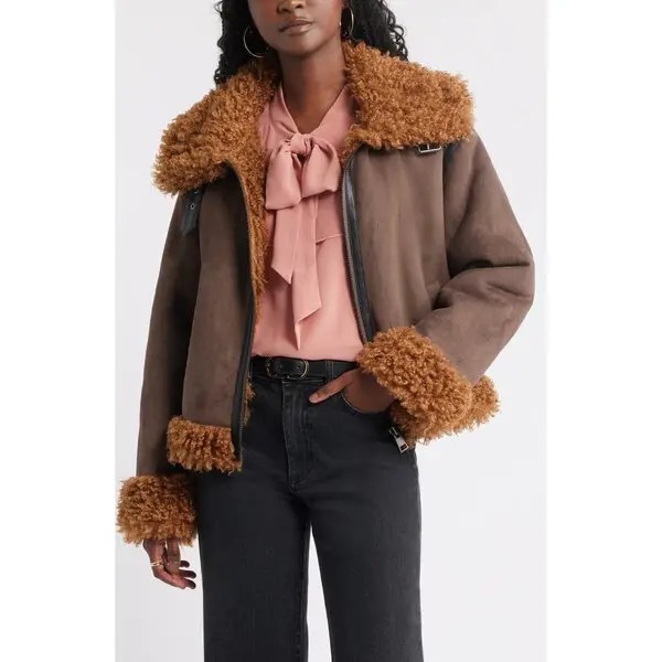 Treasure & Bond Faux Shearling Jacket