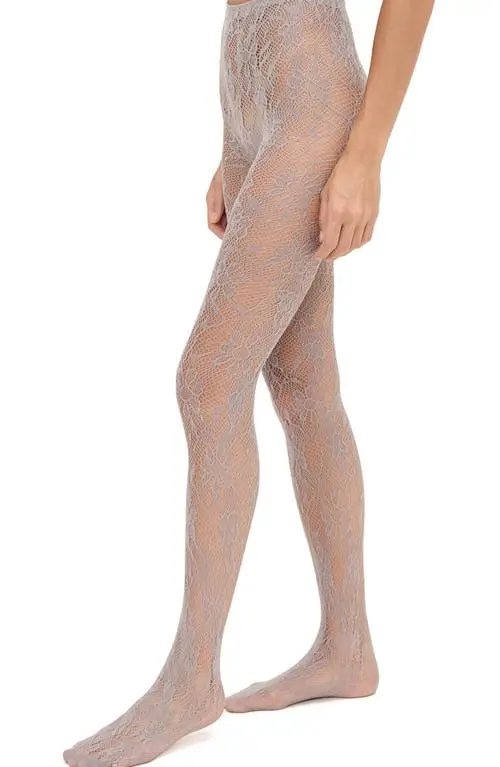 STEMS Aria Floral Fishnet Tights - Grey