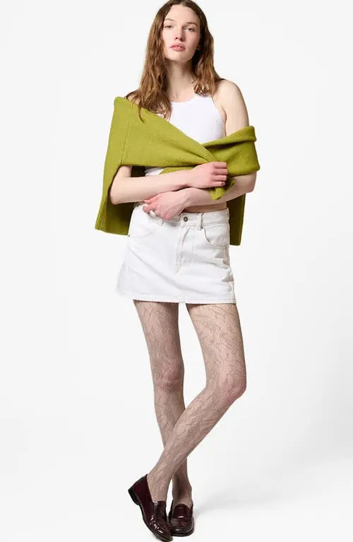 STEMS Aria Floral Fishnet Tights - Grey