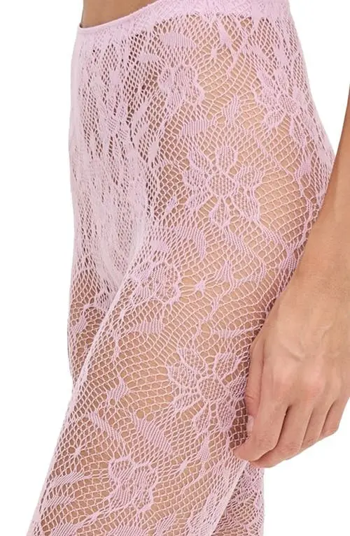 STEMS Aria Floral Fishnet Tights - Pink