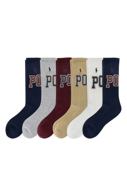 Ralph Lauren 6-pack Varsity Logo Crew Socks - Assorted