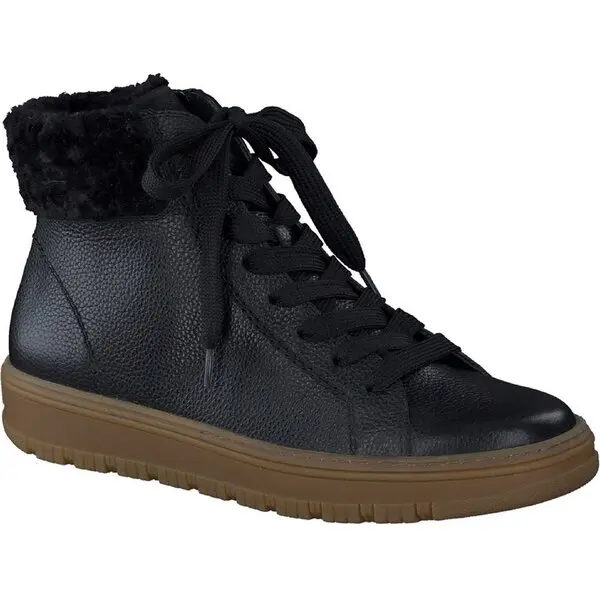 Paul Green Cambria High-top Sneaker - Black Leather