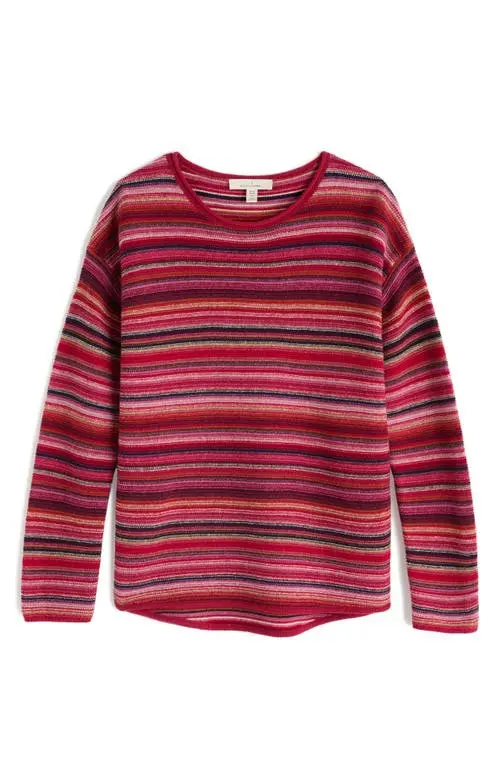 SEASALT CORNWALL Stripe Merino Wool Blend Sweater - Knit Ripple Marks Clove Multi