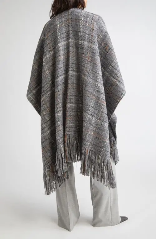 Johnstons Of Elgin Plaid Wool Cape