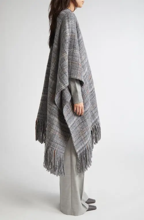 Johnstons Of Elgin Plaid Wool Cape