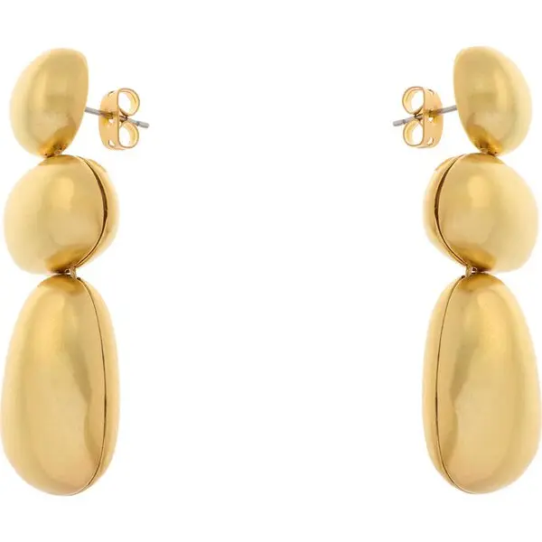 REISS Dinah Dome Drop Earrings - Gold Tone