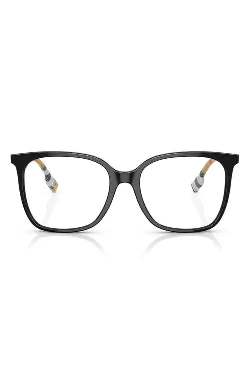 Burberry 54mm Square Full Rim Optical Glasses - Black/demo Lens