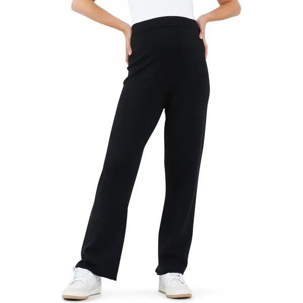 RIPE MATERNITY Rylan Knit Straight Leg Maternity Pants - Black